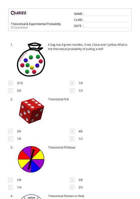 50 Experimental Probability Worksheets On Quizizz Free And Printable