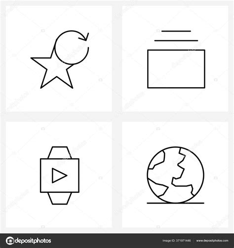 Modern Vector Line Illustration Simple Line Icons Favorite Watch