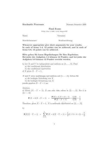 Stochastic Processes Final Exam
