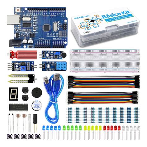 Rexqualis Básico Kit Compatible Con Arduino Uno Con Español Tutorial Placa Controladora Ch340