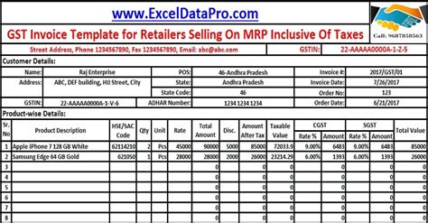 Divine Creation Of Fully Automatic Gst Invoice In Excel Mailing Labels