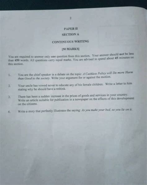 Neco 2024 English Language Questions And Answers