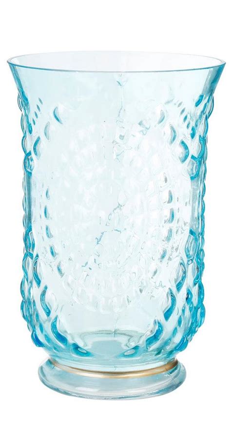 Embossed 8 Glass Vase Blue Burkes Outlet