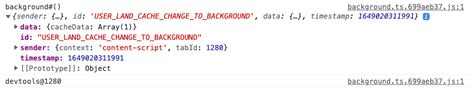 sending message from background script to devtools does not work after