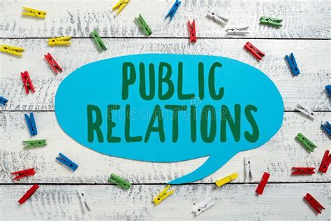 Hand Writing Sign Public Relationspractice Managing Spread Of Information Between Individual