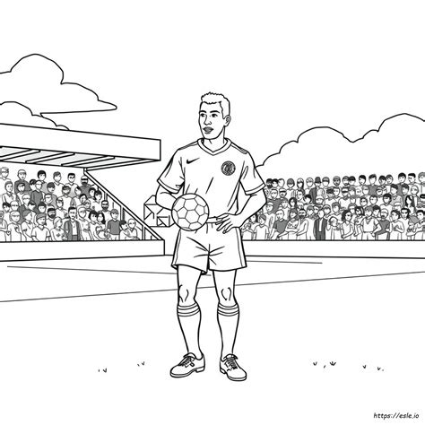 Soccer Player Pele Coloring Page