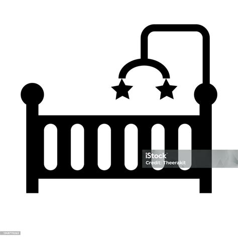 흰색 배경에 아기 요람 침대 아이콘 유아용 침대 기호입니다 아기 침대 기호 유아 침대 매달려 장난감 로고 플랫 스타일 0명에 대한 스톡 벡터 아트 및 기타 이미지 Istock