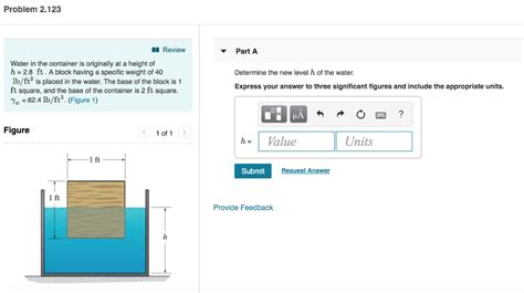 Solved Problem Review Part A Water In The Container Is Chegg
