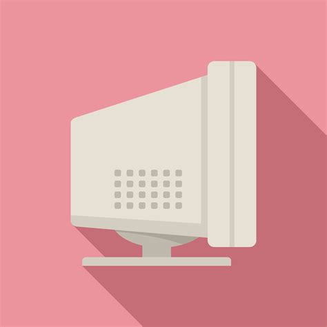 Old Monitor Icon Flat Vector Computer Display 15107348 Vector Art At Vecteezy