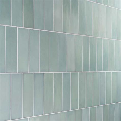 Color One Robin Egg Blue 2x8 Matte Cement Tile Aqua Tile Bathroom