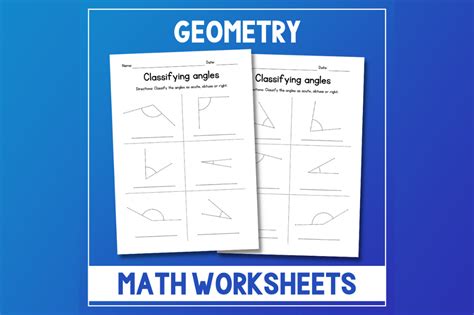 Geometry Worksheets Classifying Angles Graphic By Atlasart · Creative Fabrica