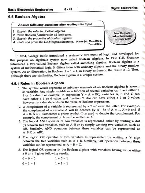 Digital Electronics 3 Pdf Boolean Algebra Teaching Mathematics
