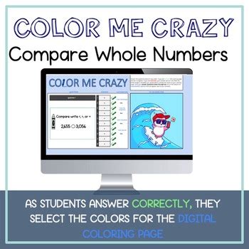Compare Whole Numbers Color The Digital Picture By Literacytales