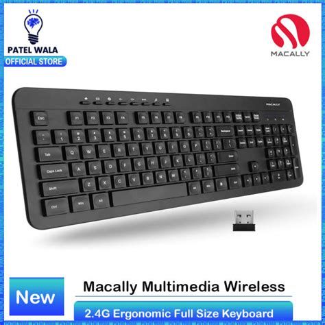 Macally Wireless Keyboard 2 4g Ergonomic Full Size Keyboard Wireless