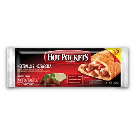 Nestle Hot Pockets Meatballs And Mozzarella Stuffed Sandwich 8 Ounce