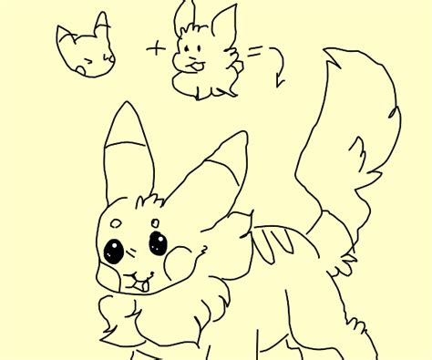 Pikachu Eevee Hybrid Drawception