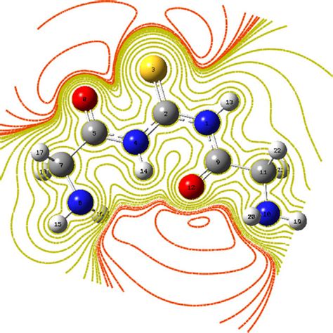 The Contour Map Of Molecular Electrostatic Potential Surface Of 13