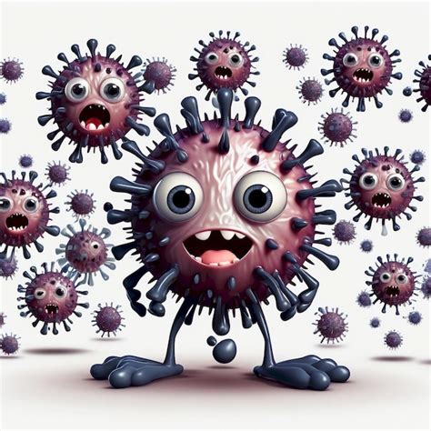Virus Cartoon Very Funny Illustration Premium Ai Generated Image