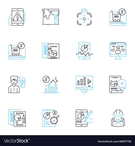 Knowledge Management Linear Icons Set Royalty Free Vector