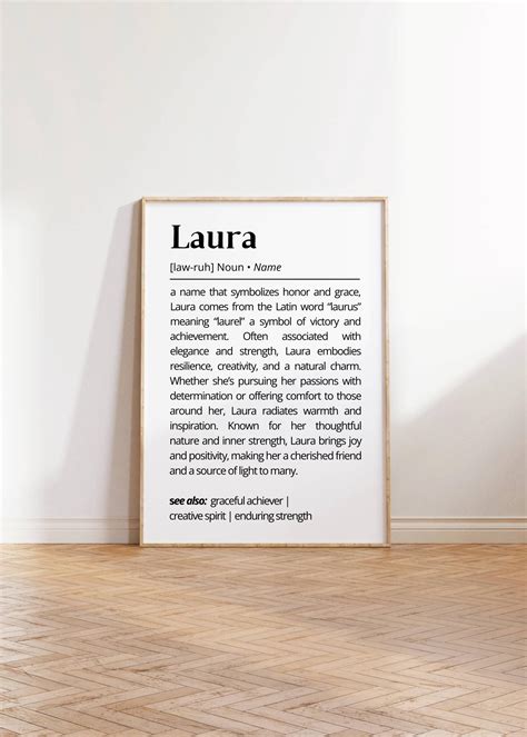 Laura Name Meaning Print Personalized T Nursery Wall Art
