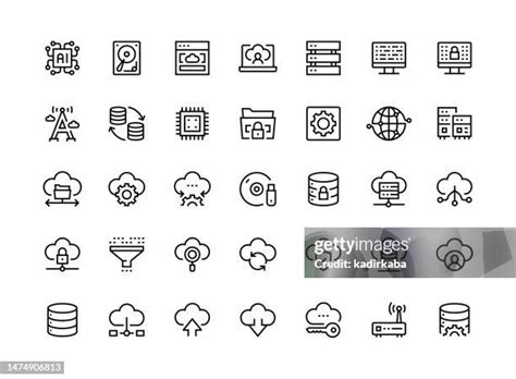 Cloud Computing Thin Line Icon Set Series High Res Vector Graphic Getty Images