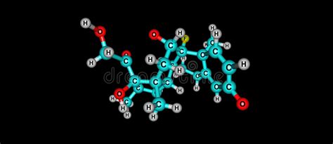 Dexamethasone Molecular Structure Isolated On White Stock Illustration