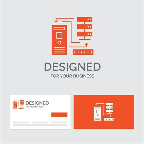Business Logo Template For Combination Data Database Electronic Information Orange Visiting