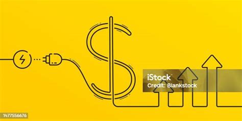 달러 기호의 전원 코드 인플레이션 개념 전기 및 유틸리티 비용 비용 및 요금 벡터 가격에 대한 스톡 벡터 아트 및 기타 이미지