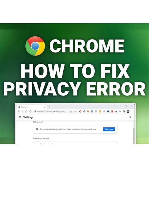 How To Fix Privacy Error On Chrome