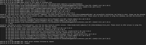 unable to start due to locked files neo4j graph platform neo4j