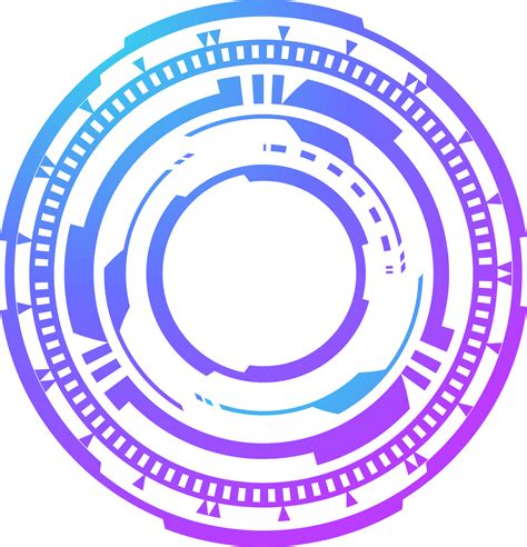 Hud Futuristic Element Abstract Optical Neon Aim Circle Geometric