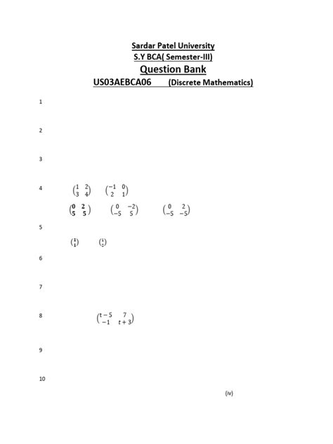 Us03aebca06qbmaths Pdf Algebra Theoretical Computer Science