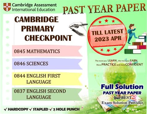 [all] Cambridge Primary Checkpoint Year 6 Science Mathematics English English Second