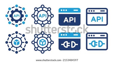 Api Icon Set Application Programming Interface Stock Vector Royalty