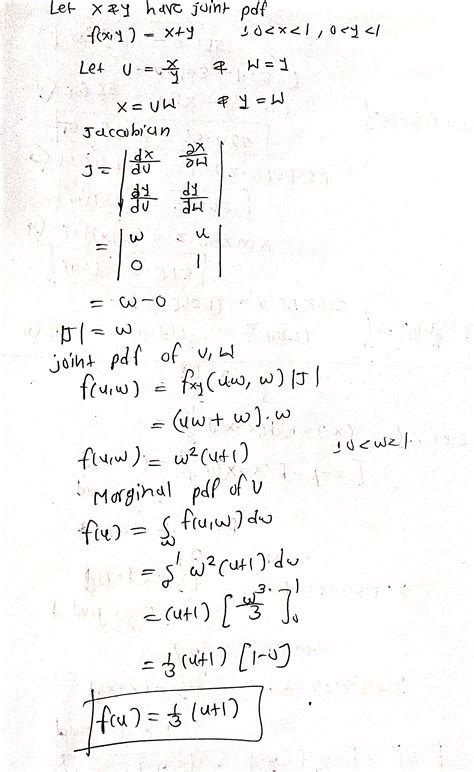 [solved] Use The Jacobian Transformation To Find The Pdf Course Hero