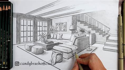 2 point perspective interior space