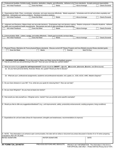 Af Form 724 Airman Comprehensive Assessment Worksheet 2lt Thru Col Af Forms Af Form 724 Airman Comprehensive Assessment Worksheet 2lt Thru Col Af Forms