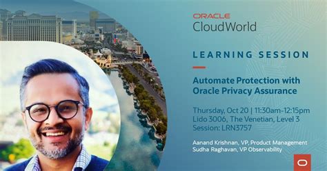 Oracle Cloudworld Oci Privacy Assurance Aanand Krishnan