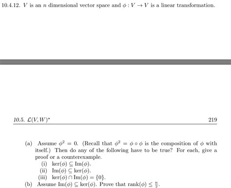 Solved 10412 V Is An N Dimensional Vector Space And V
