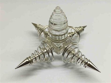 Shree Yantra Pyramid Energy Generator 4 Metal Spiral Pencils Crystal Generator Wish