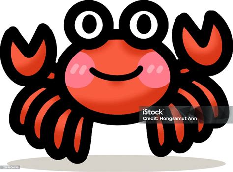 Cute Crab Cartoon Drawing Vector Stock Illustration Download Image