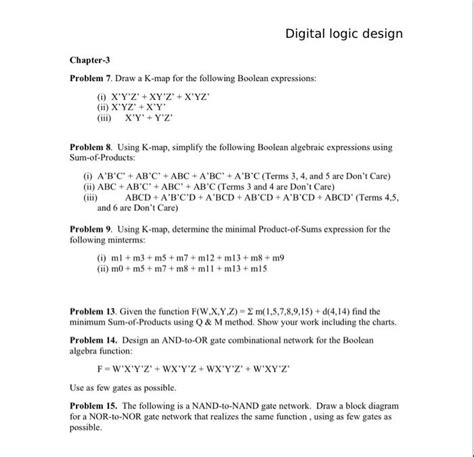 Solved Problem Draw A K Map For The Following Boolean Chegg