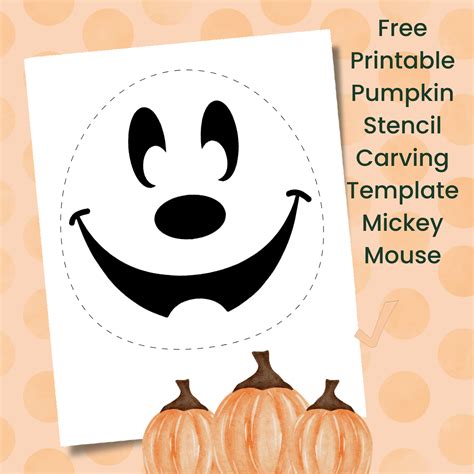 Printable Mickey Mouse Pumpkin Free Template