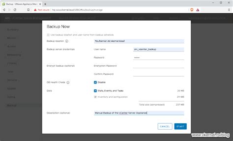 Backup And Restore The Vcenter Server Appliance By Using Its Management