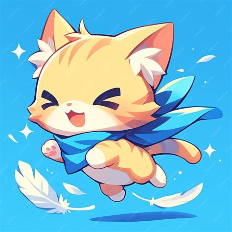 El Gato Pixiebob Saltando Tras Una Pluma Vector Premium