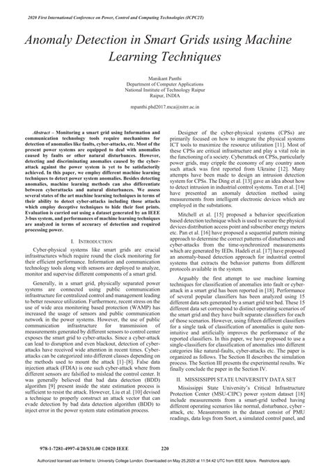 Pdf Anomaly Detection In Smart Grids Using Machine Learning Techniques