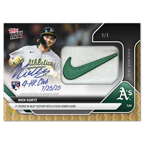 Nick Kurtz 2025 Mlb Topps Now® Card 464 Look For Relics And Auto