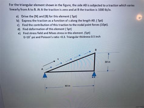 Solved For The Triangular Element Shown In The Figure The Chegg
