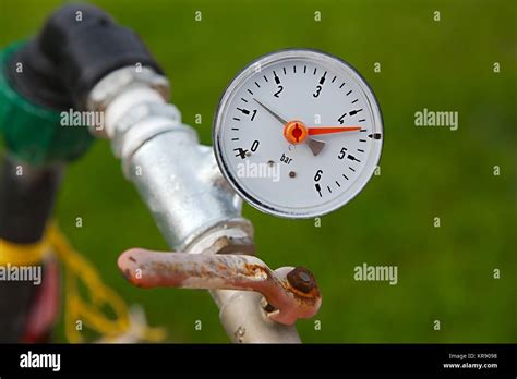 Manometer On Pipes Stock Photo Alamy