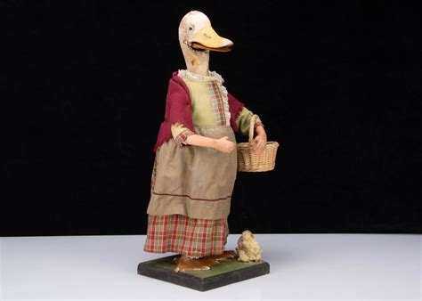 A German Clockwork Nodding Lady Duck 1920 30s Auction